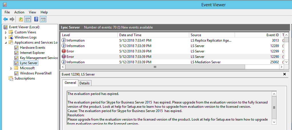 Fix for SBA Installation "The Evaluation Period Has Expired ...