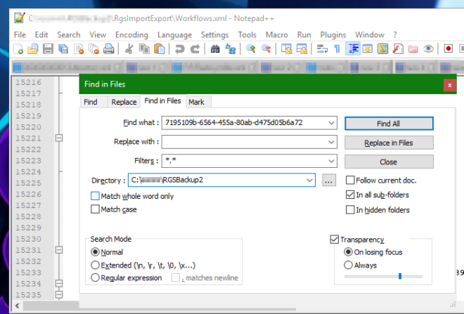 Object reference not set to an instance of an object. Importing RGS config