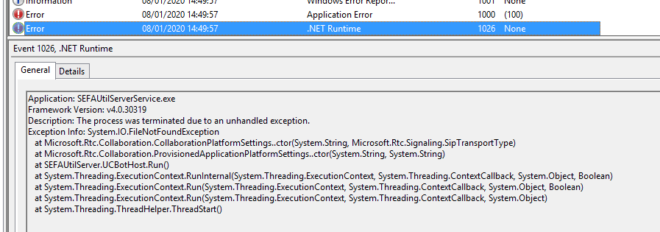 Sefautil Server: Could not find default endpoint element - UcMadScientist.com